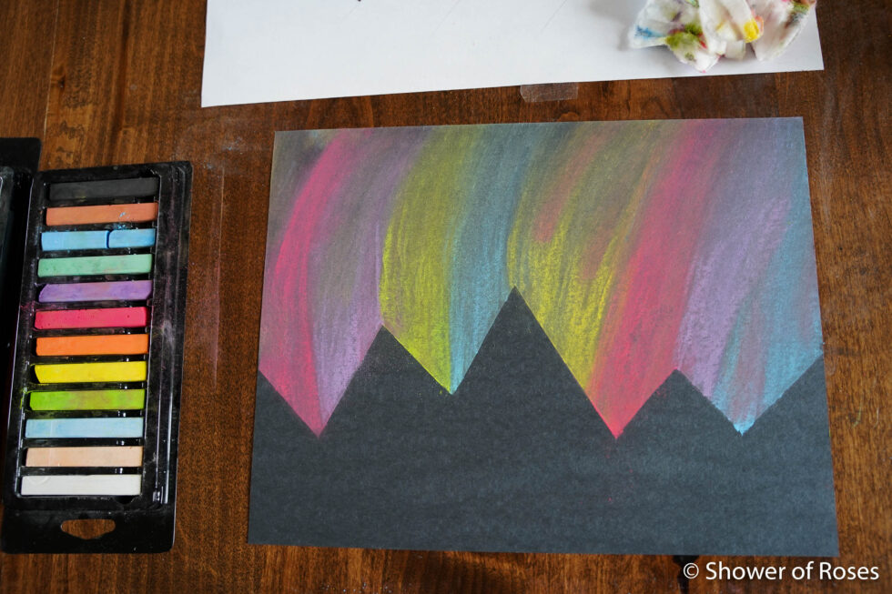 The Northern Lights: An Art Project with the Kids - Shower of Roses Blog