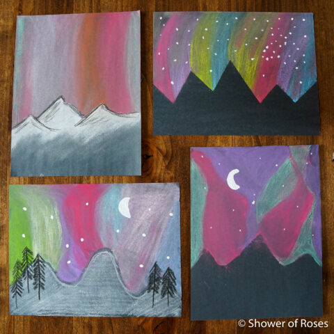 The Northern Lights: An Art Project with the Kids - Shower of Roses Blog