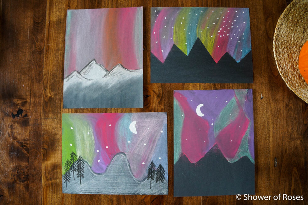 The Northern Lights: An Art Project with the Kids - Shower of Roses Blog
