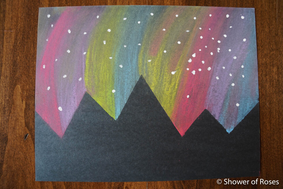 The Northern Lights: An Art Project with the Kids - Shower of Roses Blog
