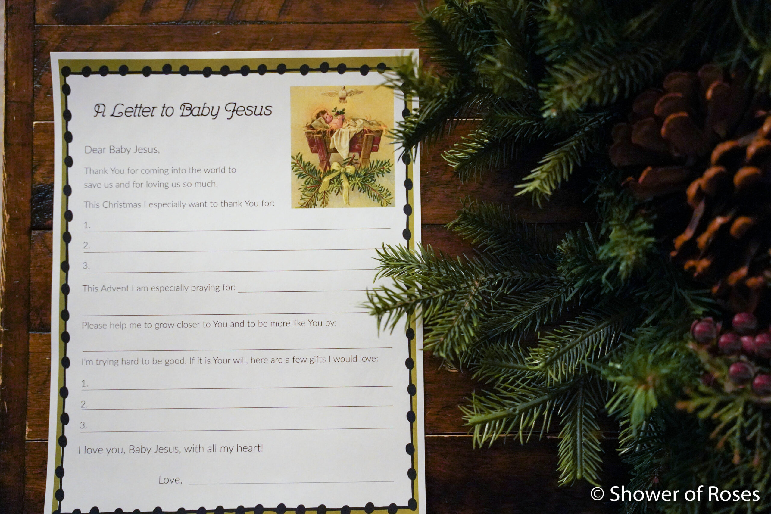 A Letter to Baby Jesus - Shower of Roses Blog